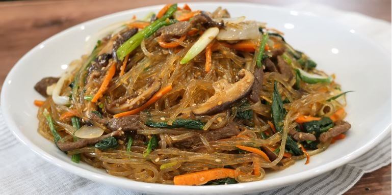Korean Japchae Recipe (Glass Noodles with Ribeye)