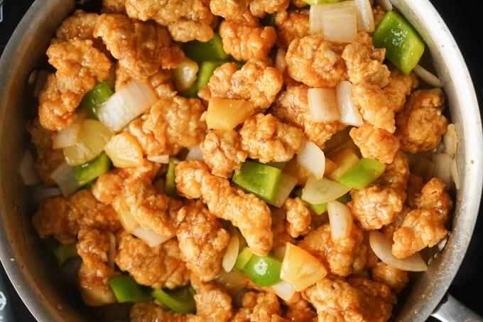 Sweet and Sour Pork Recipe with Pineapple, Onion & Bell Pepper