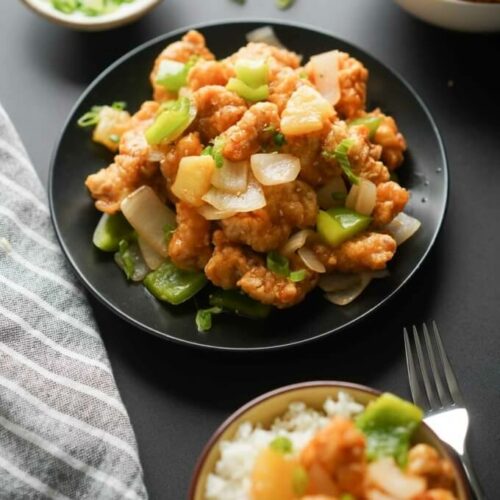 Sweet and Sour Pork Recipe with Pineapple, Onion & Bell Pepper