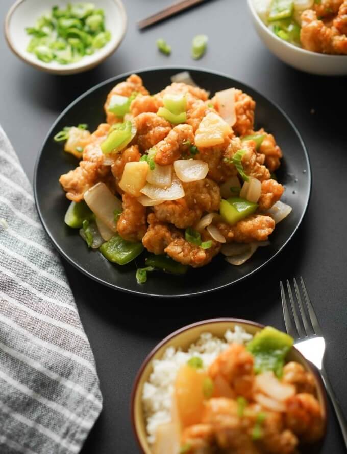 Sweet and Sour Pork Recipe with Pineapple, Onion & Bell Pepper